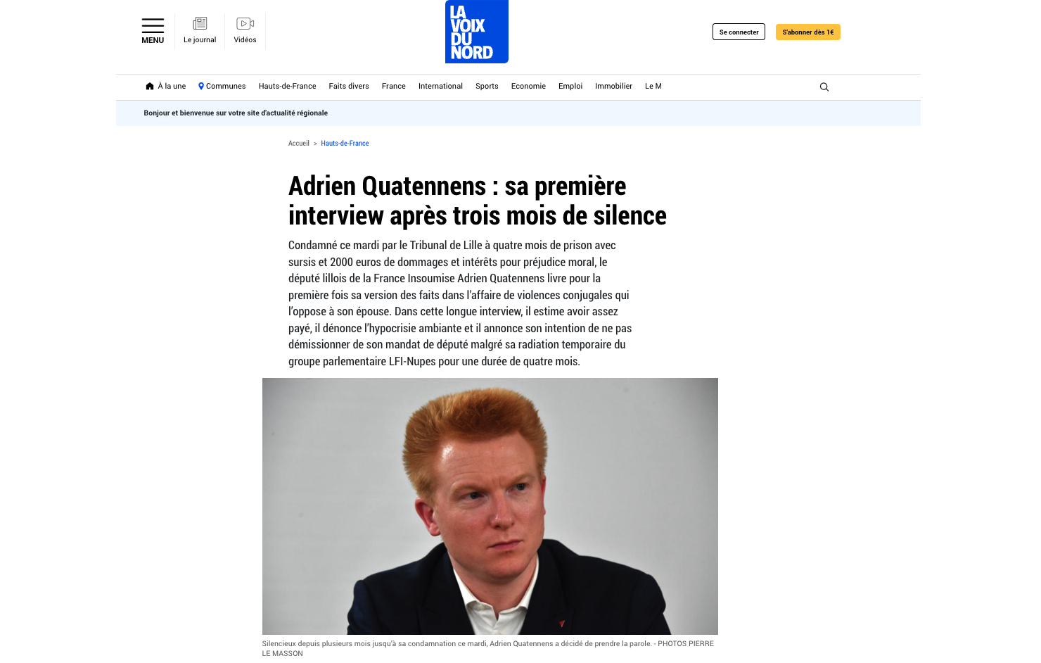 Quatennens et Darmanin : "La Voix du Nord" modifie une interview - Par ...