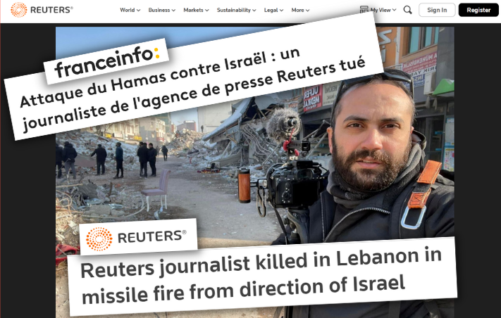 Journaliste de Reuters tué par un tir israélien: et la voix passive ...