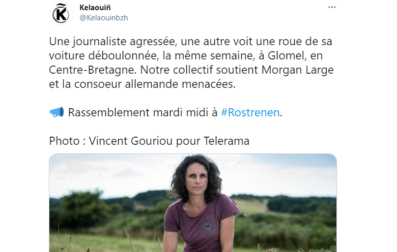 Bretagne : émotion après le sabotage de la voiture d'une journaliste ...
